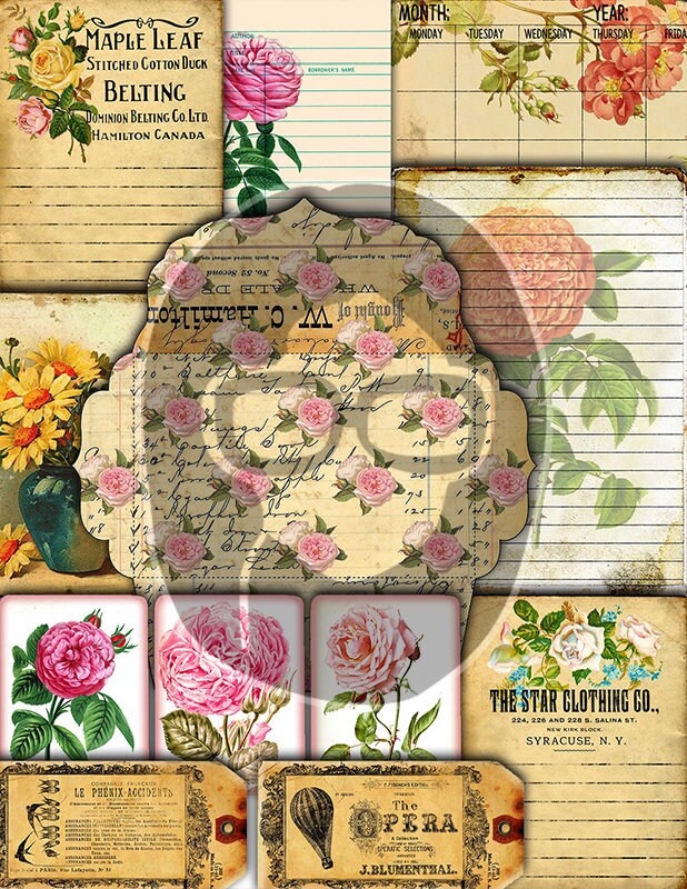 Ephemera Bundle Printable Journal Bundle 21 50pg Digital - Etsy