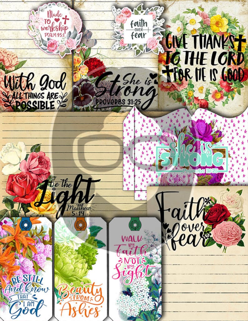 Ephemera for Bible Journaling, Jesus Quotes -49pg Digital Download ...