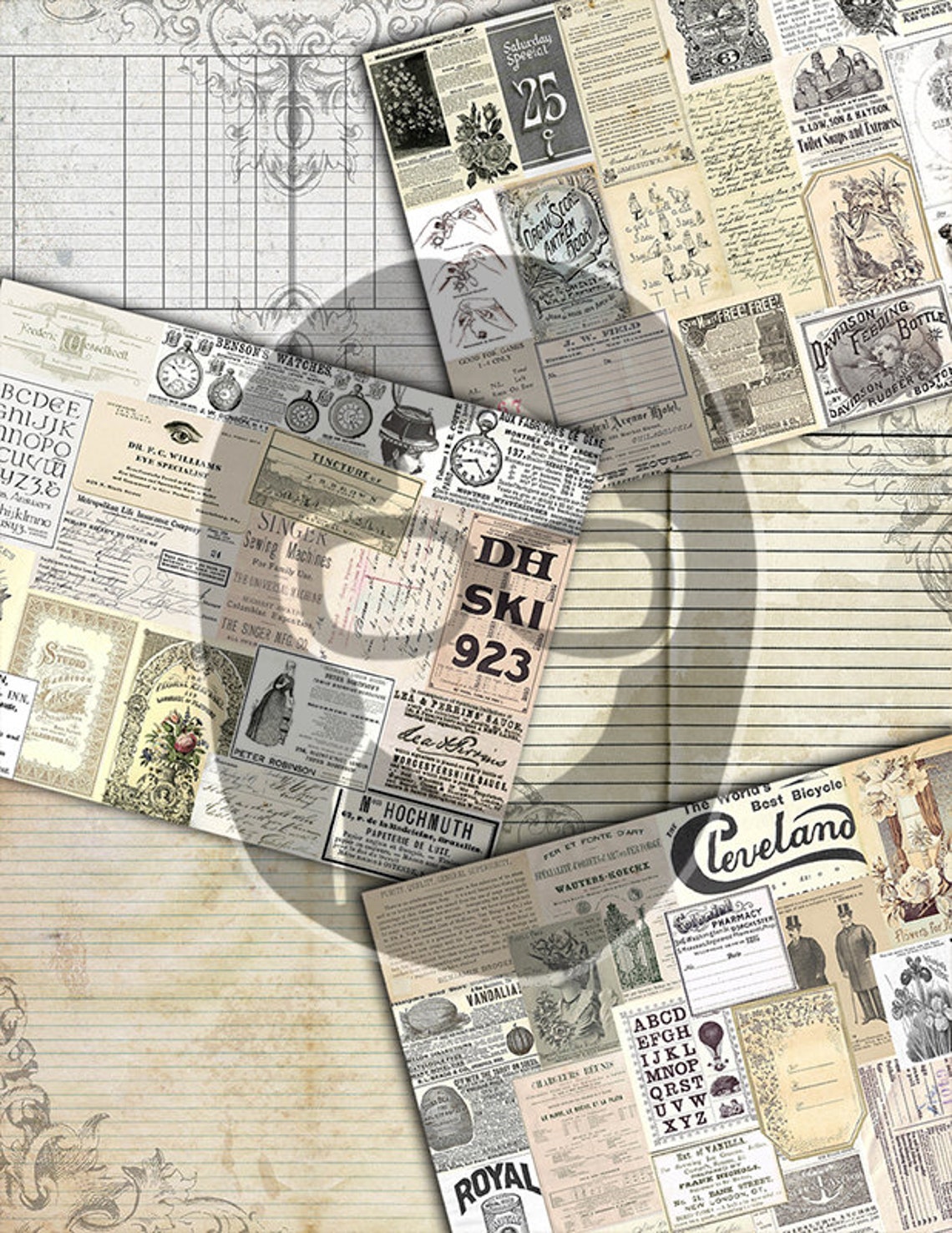 Printable Journal Bundle Neutral Journal Ephemera Bundle 5 - Etsy