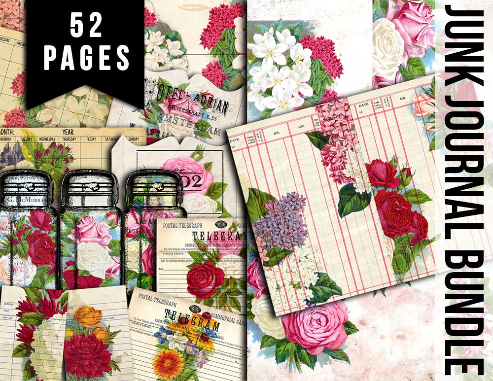 Printable Junk Journal Kit Mega Bundle 2 52pg Digital - Etsy