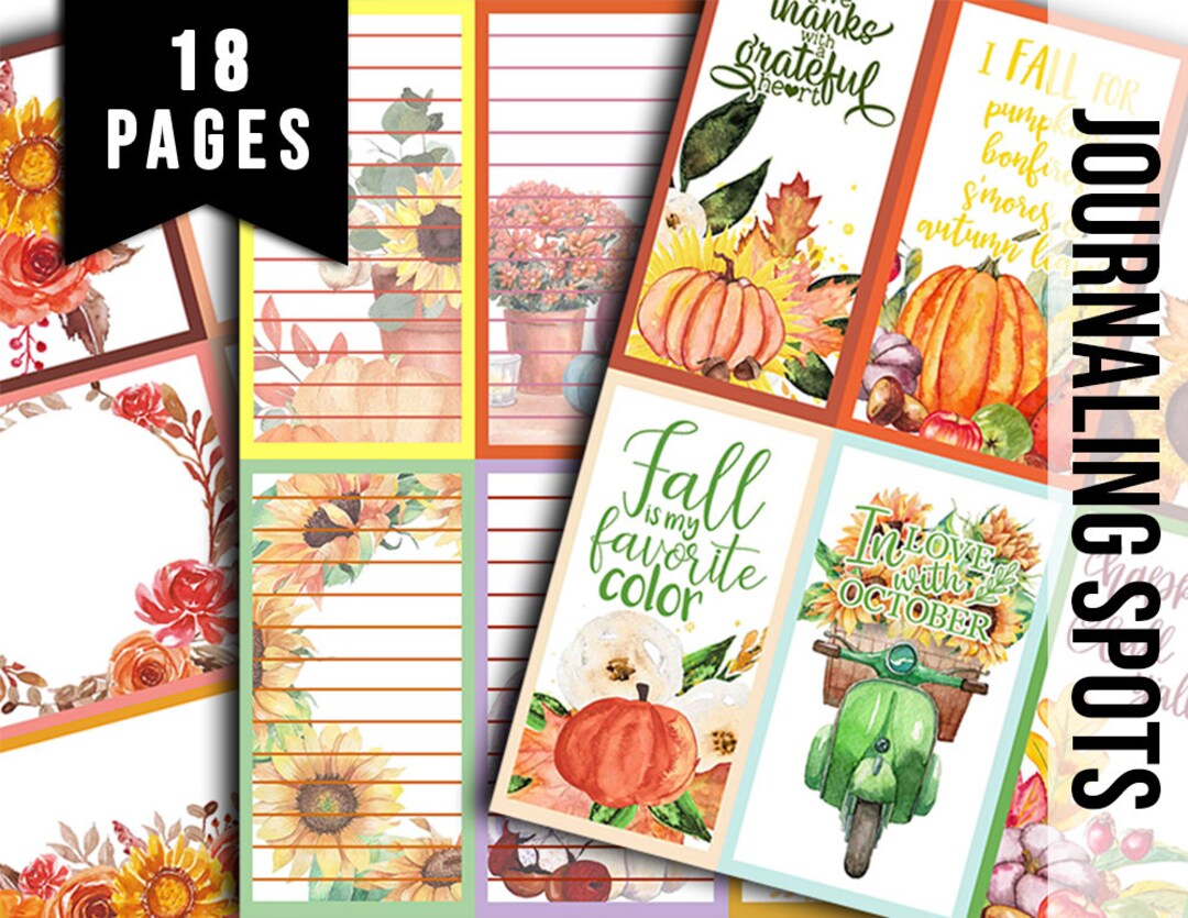 Journaling Spot Printables, Autumn Journal Printable -18pg Digital ...