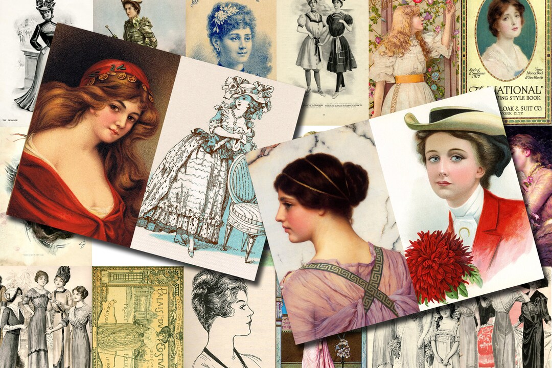 Vintage Women Printable Ephemera Set #59 - 25 Page Instant Download ...