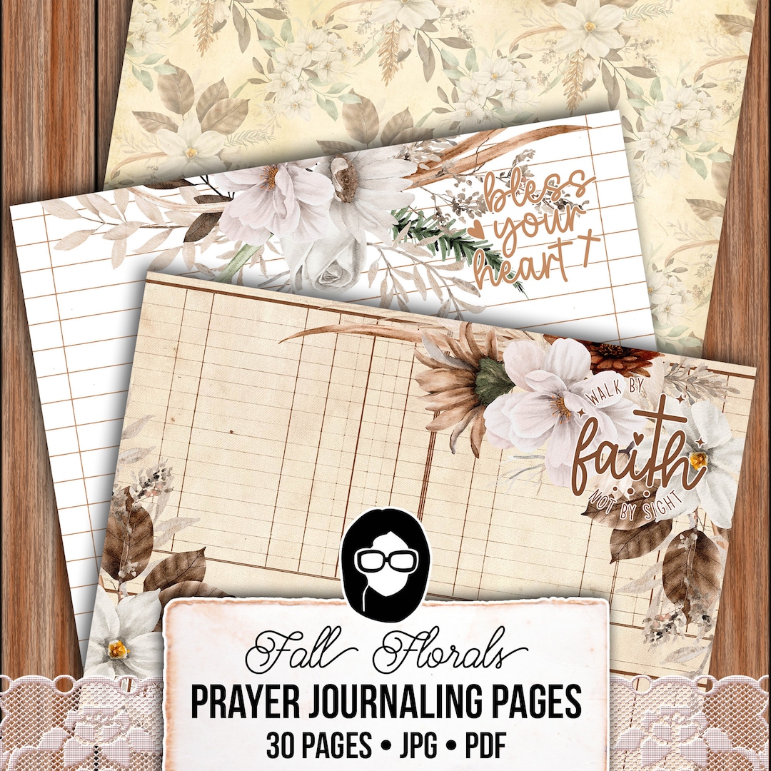 Fall Bible Journal Pages, Prayer Journal for Women -28pg Digital ...