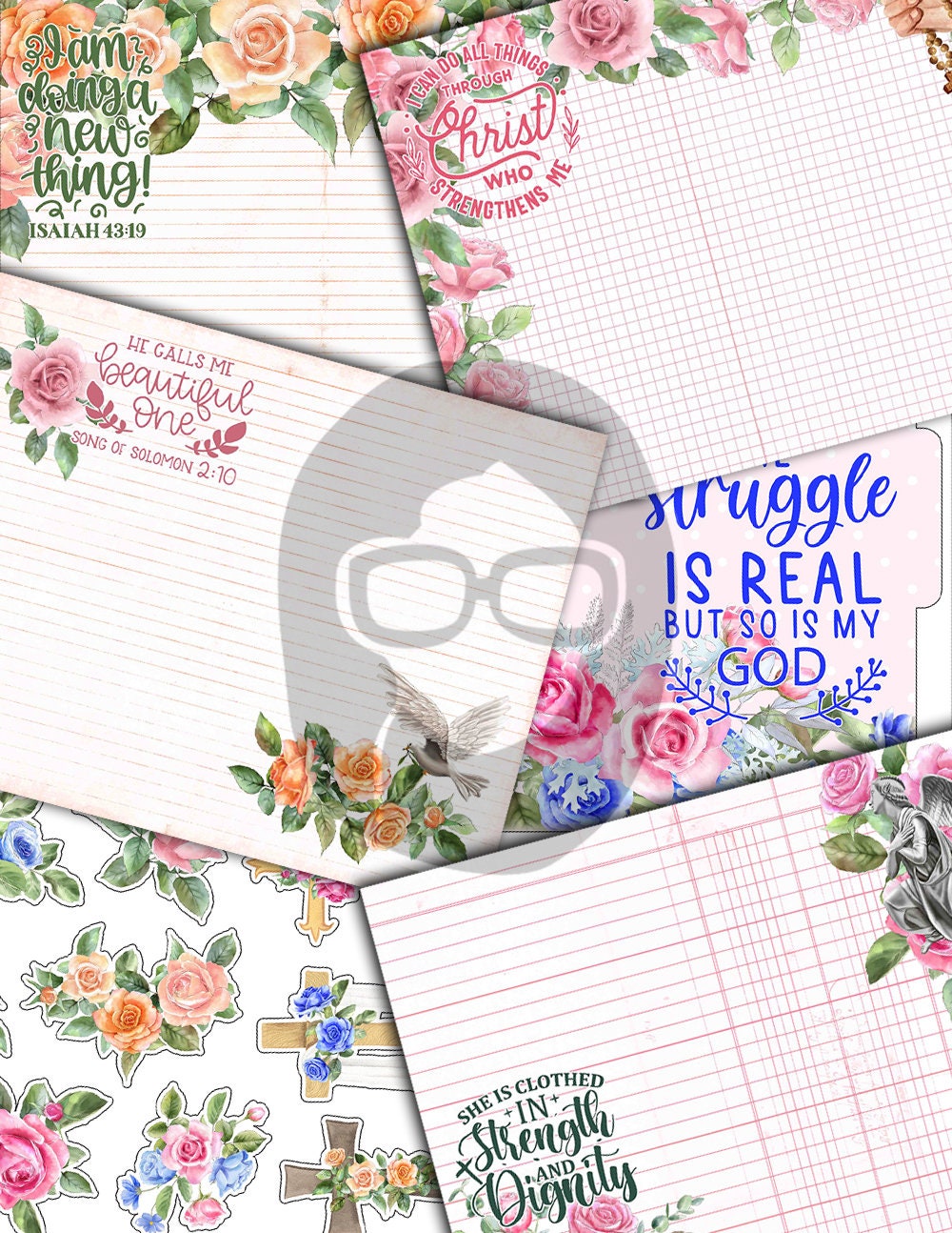 Scripture Journal Printable Religious Quotes 40pg Digital - Etsy