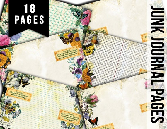 Bible Journaling Printables Junk Journal Pages 18pg Digital | Etsy