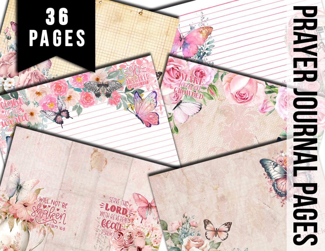 Bible Journaling Printables, Junk Journal Pages -36pg Digital Download ...