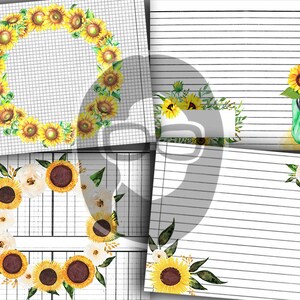 Sunflower Journal Pages, Printable Journal Bundle -30pg Digital ...