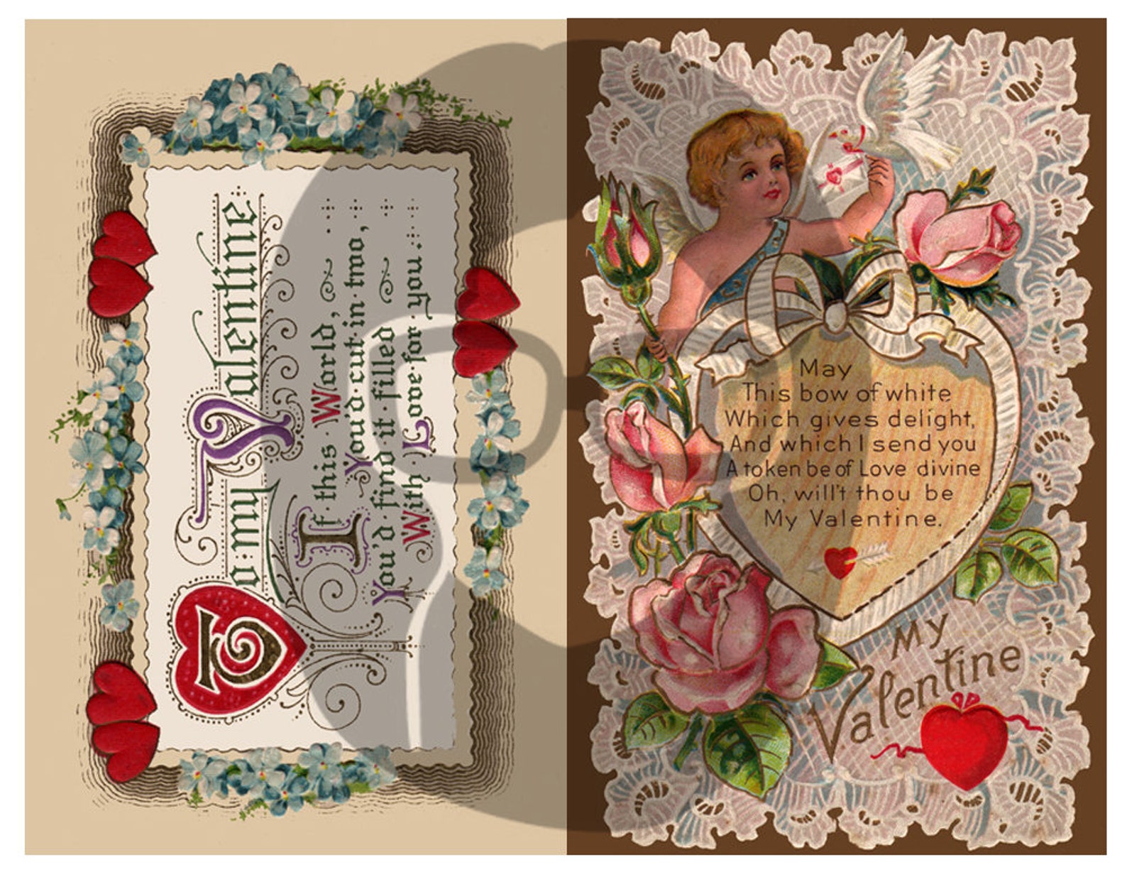 Valentine's Day Printable Calendars Ephemera Set 31 - Etsy