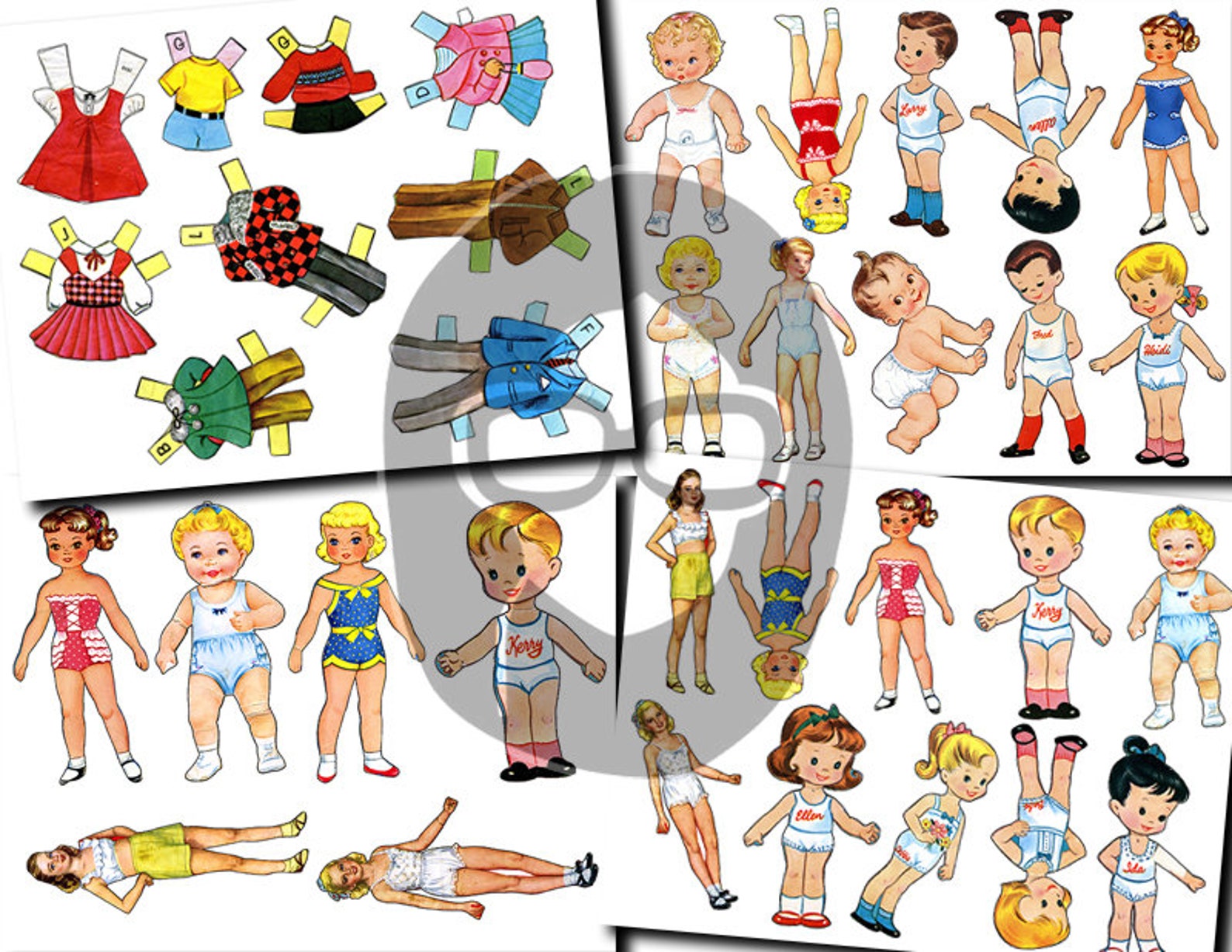 Paper Doll Printable Paper Dolls Vintage 23pg Digital - Etsy