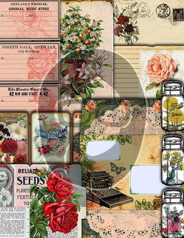 Ephemera Bundle Printable Journal Bundle 21 50pg Digital - Etsy