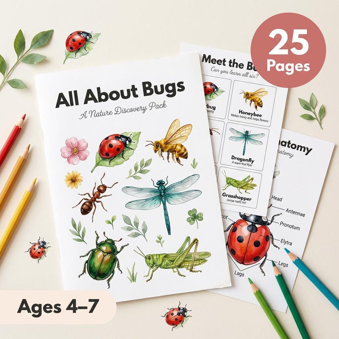 Bug Worksheets for Kids | All About Minibeasts | Ages 4-7 | Insect ...