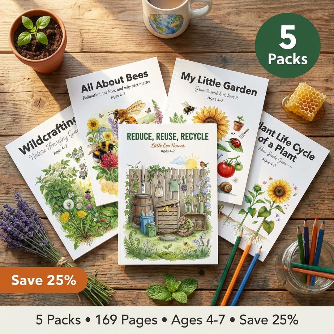Eco Learning Bundle | Earth Day Recycling Garden Bees Plants | Ages 4-7 ...