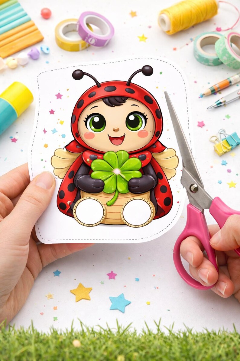 Printable Ladybug Finger Puppet Craft, Kids DIY Paper Toy (instant ...