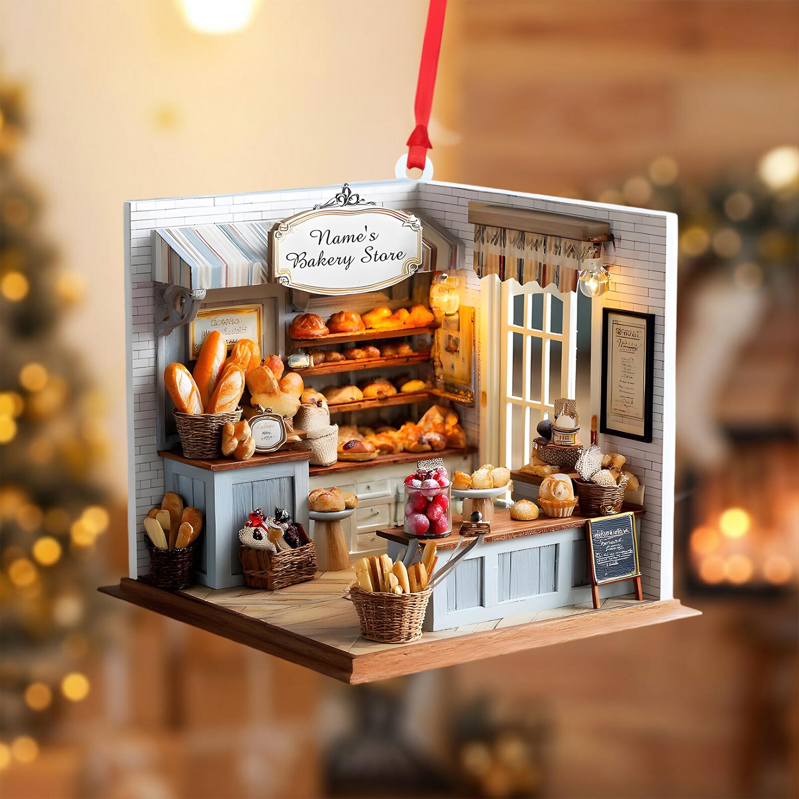 Personalized Bakery Shop 2D Flat Ornament, Custom Bread Store Acrylic ...