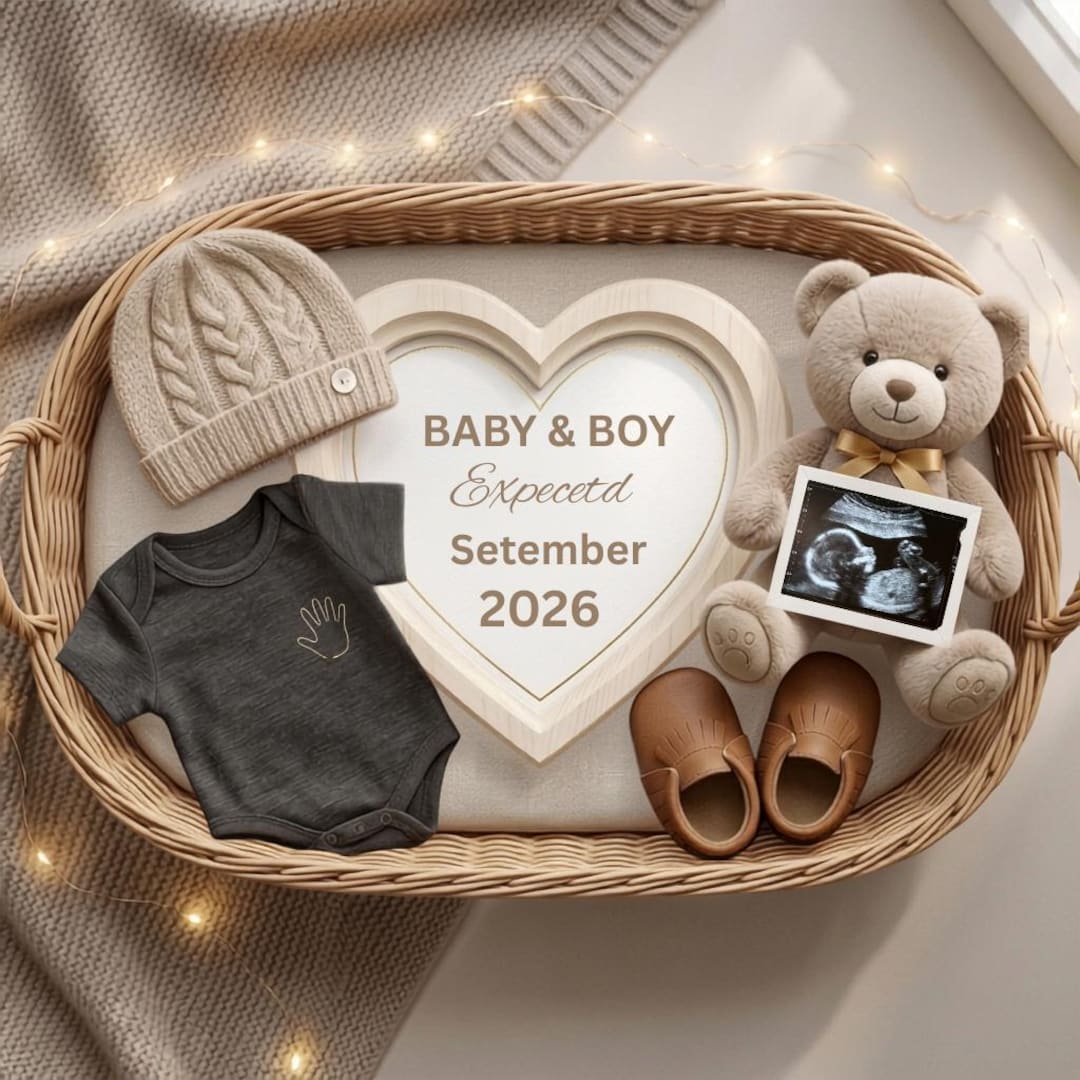Baby Boy Pregnancy Announcement | Baby Boy Coming Soon | Editable Canva ...
