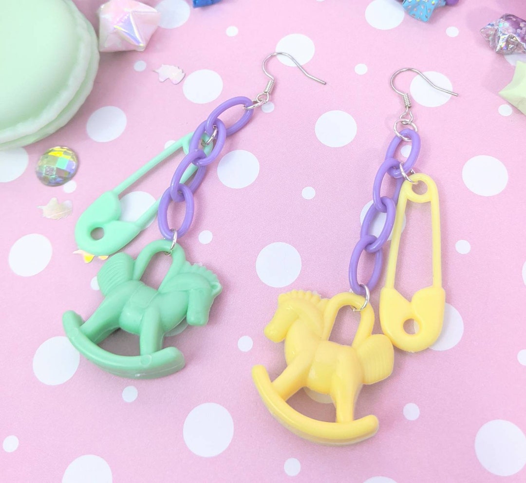 Pastel Rocking Horse Earrings - Etsy