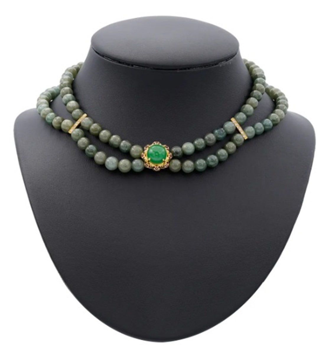 Grade A Natural Green Burma Jadeite Jade Necklace 925 Sterling Silver ...