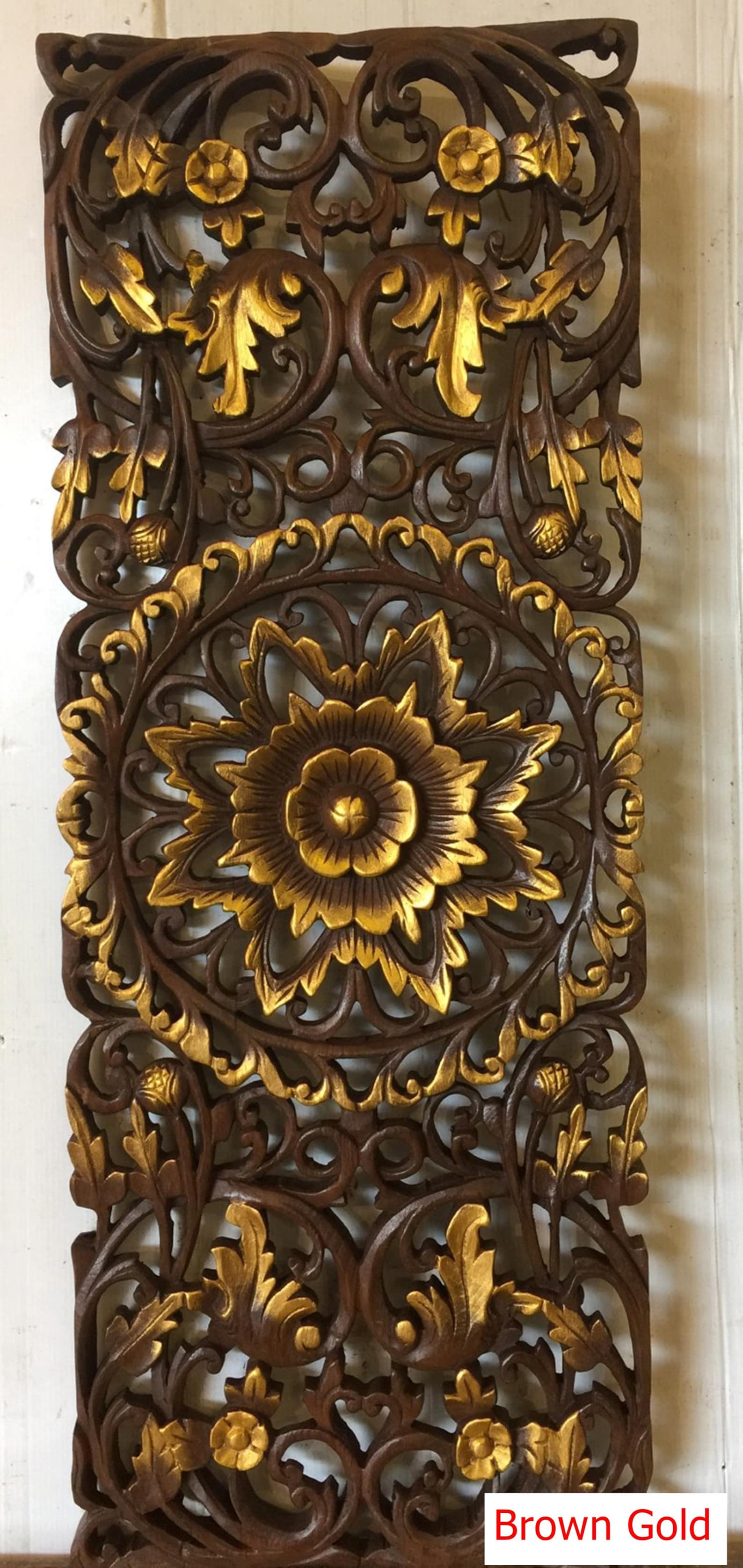 Ornate Wall Art Carved Wood Teak Panel Mounted Wooden Wall - Etsy