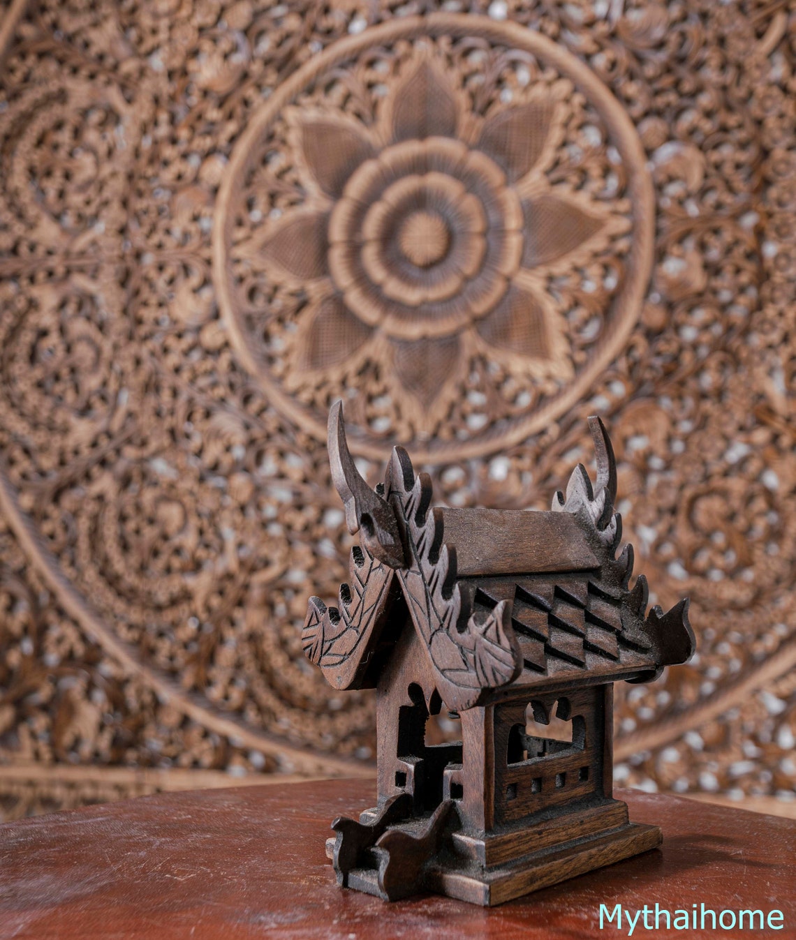 Small Thai Spirit House, Teak Spirit House, Mini Spirit House, Handmade ...