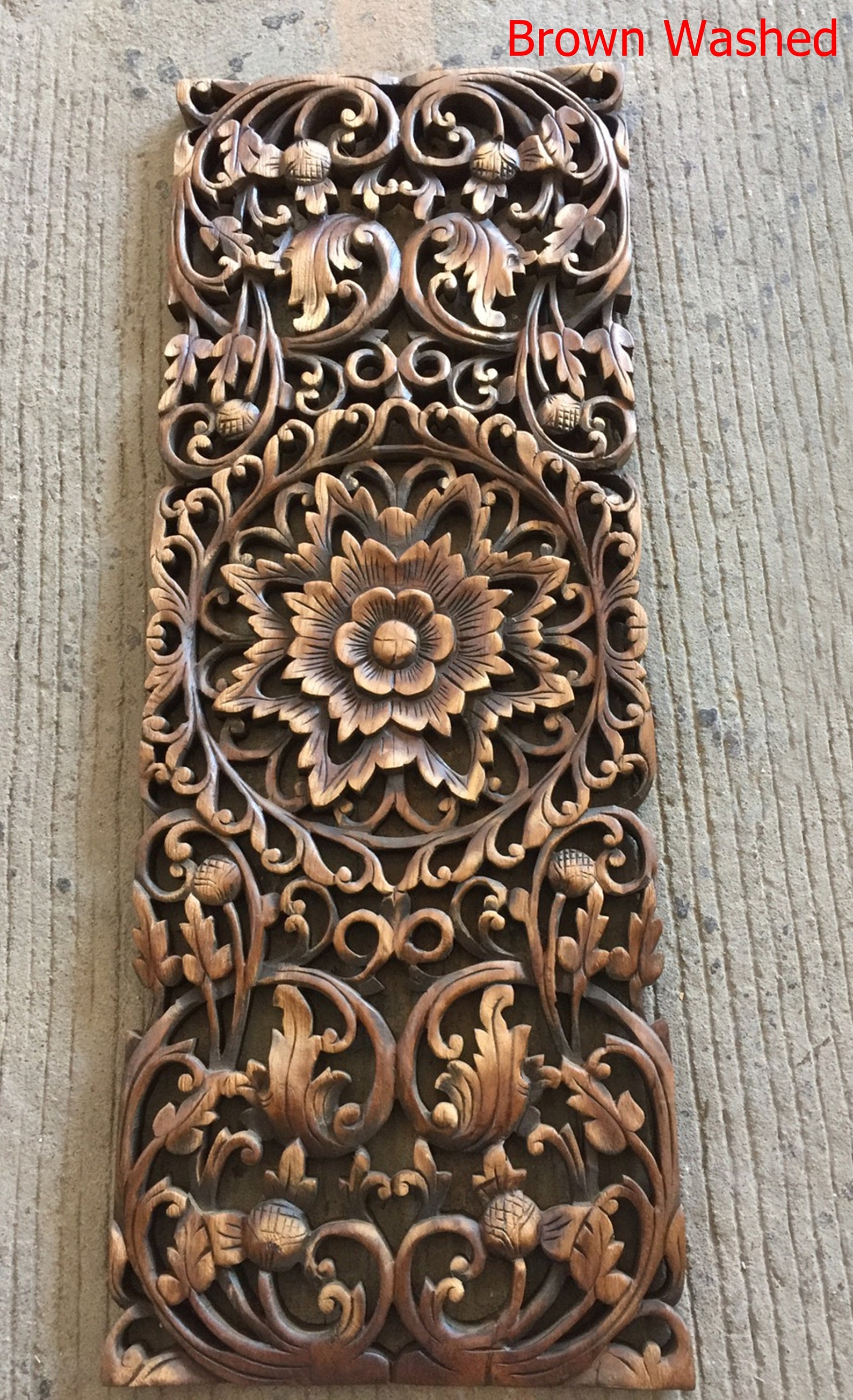 Ornate Wall Art Carved Wood Teak Panel Mounted Wooden Wall - Etsy