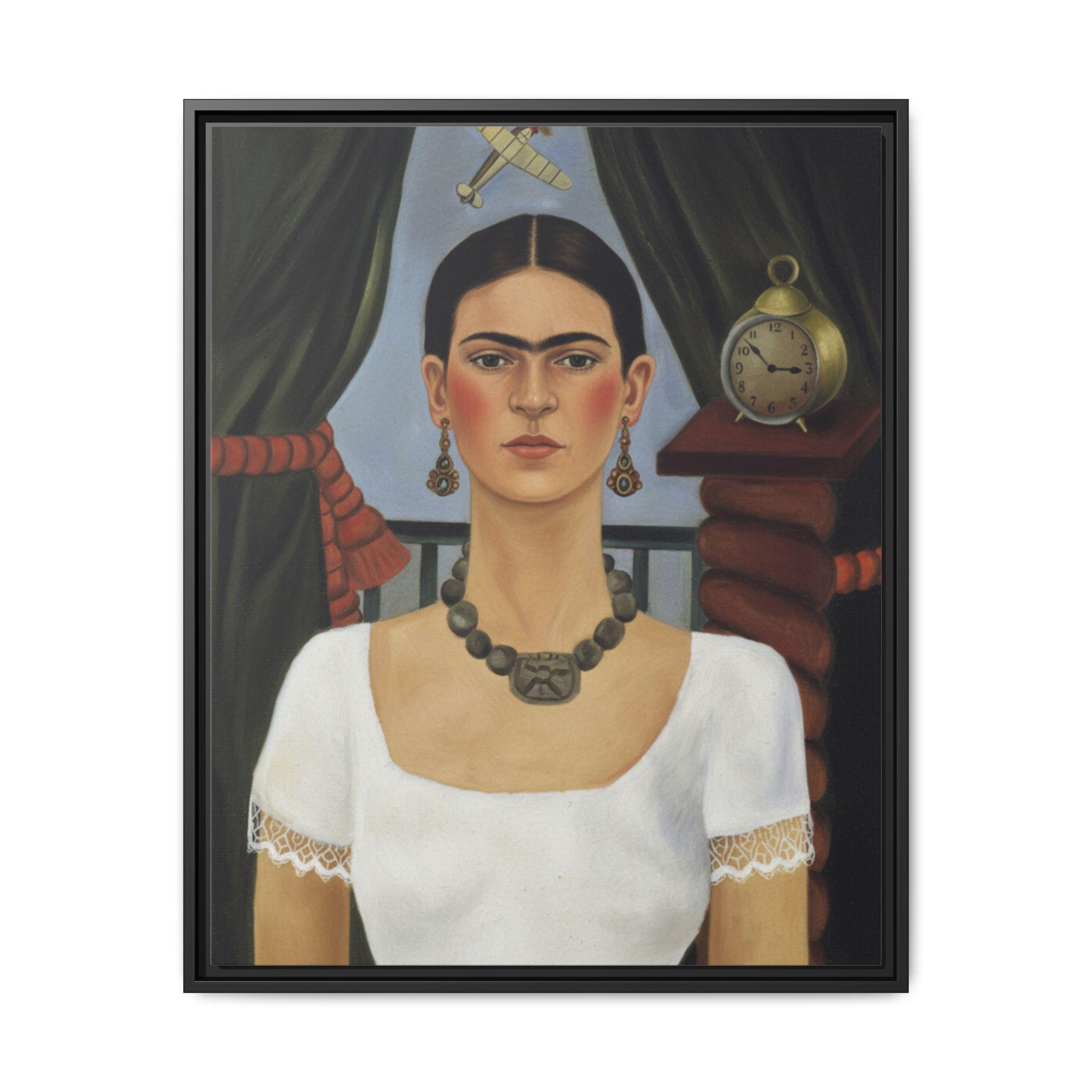 Famed Frida Kahlo Self Portrait Canvas Print, Vintage Mexican Wall Art ...