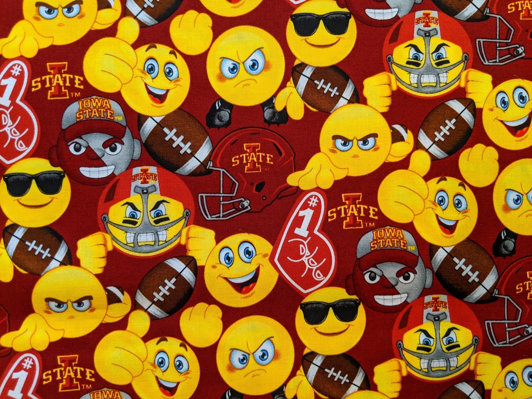 Iowa State University Football Emoji Fabric - Etsy