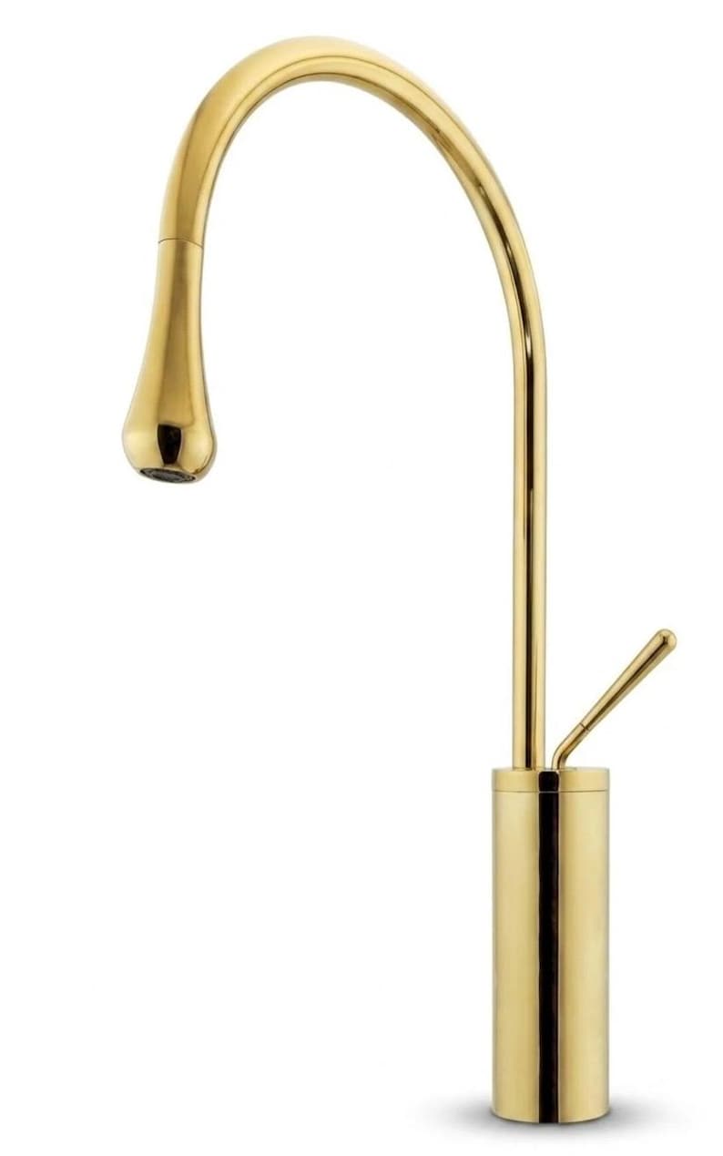 Pull Down Kitchen Faucet, Brushed Gold Kitchen Faucet, Modern ...