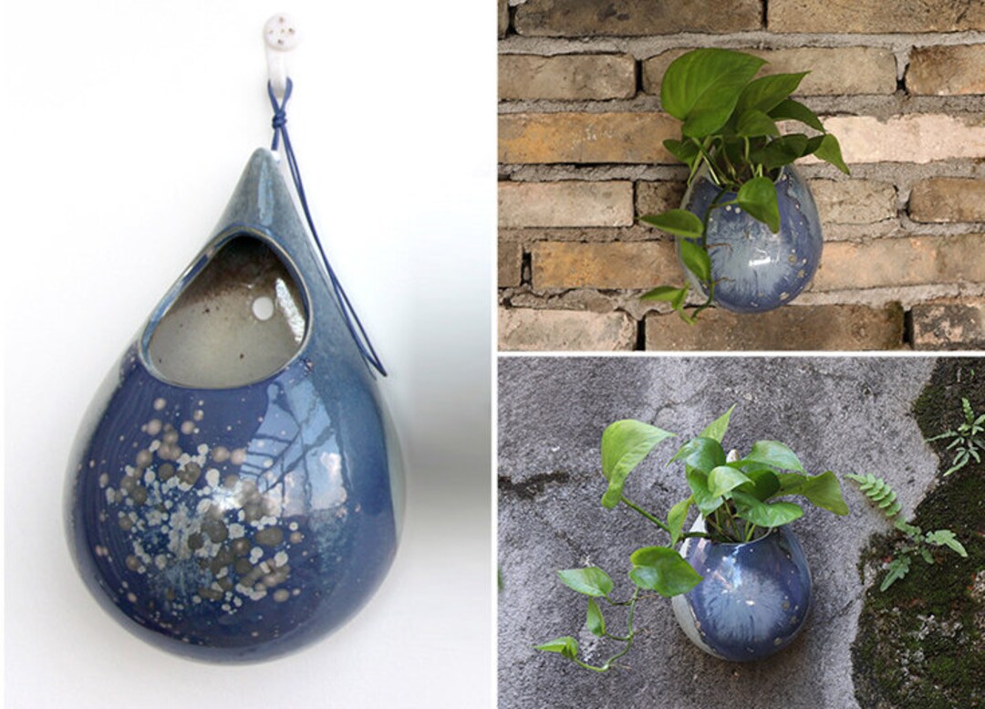 Unique,handcrafted Hanging Ceramic Wall Planters,hanging Planter Indoor ...
