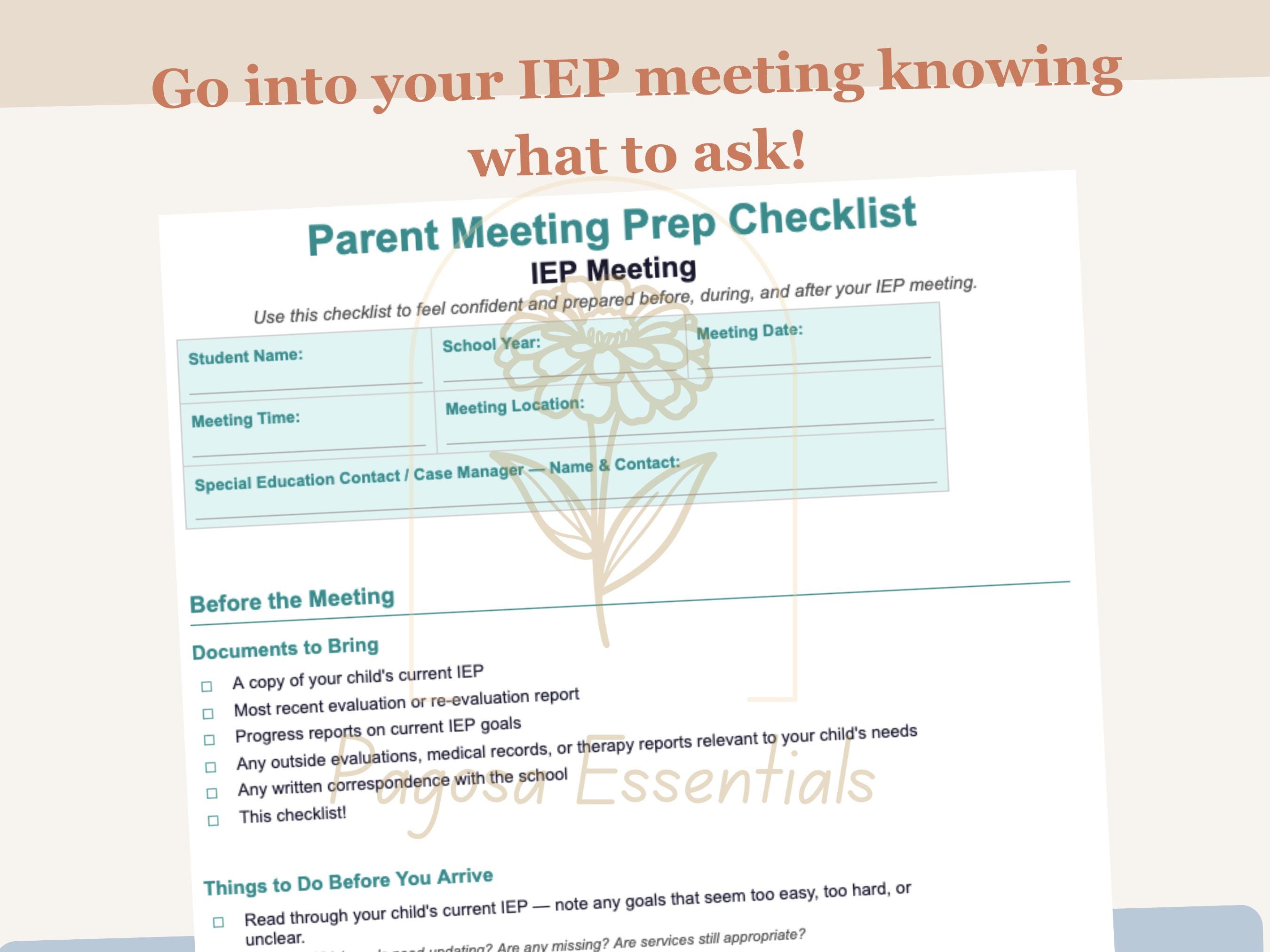 IEP Parent Binder Toolkit | Printable Special Education Meeting Prep ...