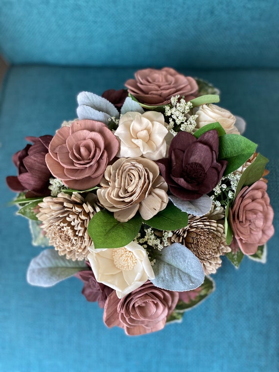 Sola Wood Flower Centerpiece Wooden Flower Arrangement Wood | Etsy