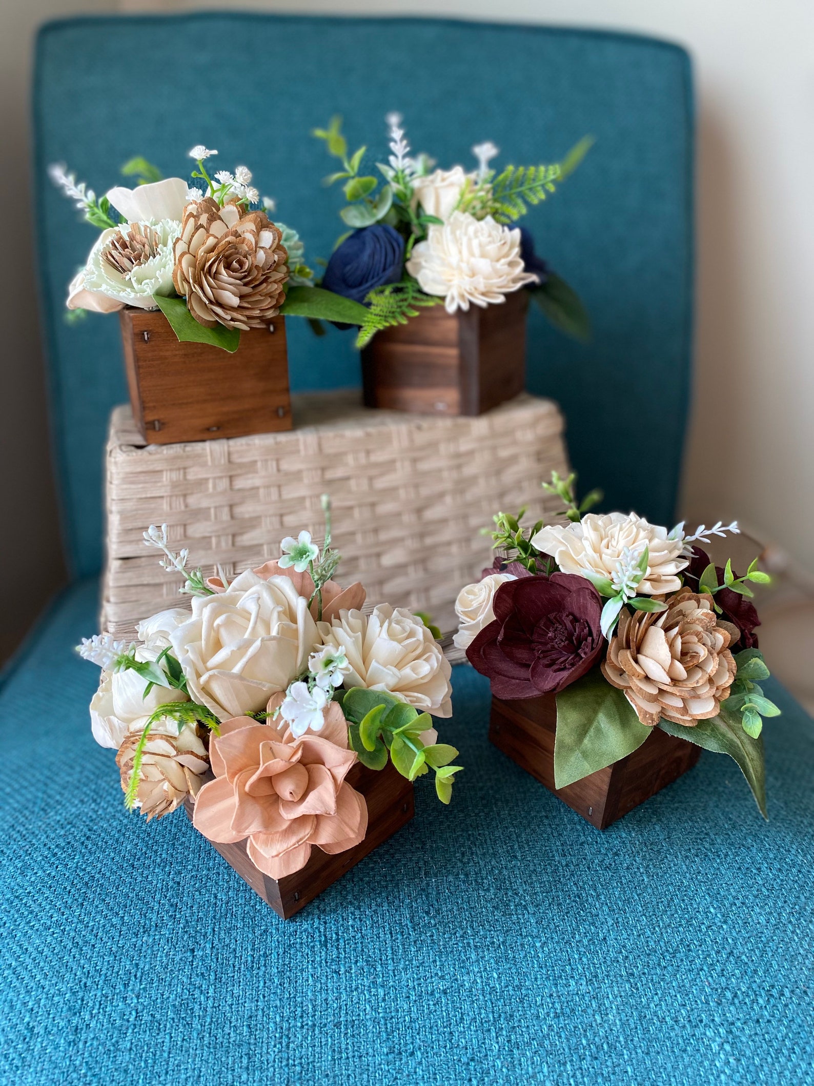 Custom Sola Wood Flower Arrangement, Wooden Flowers, Wedding ...