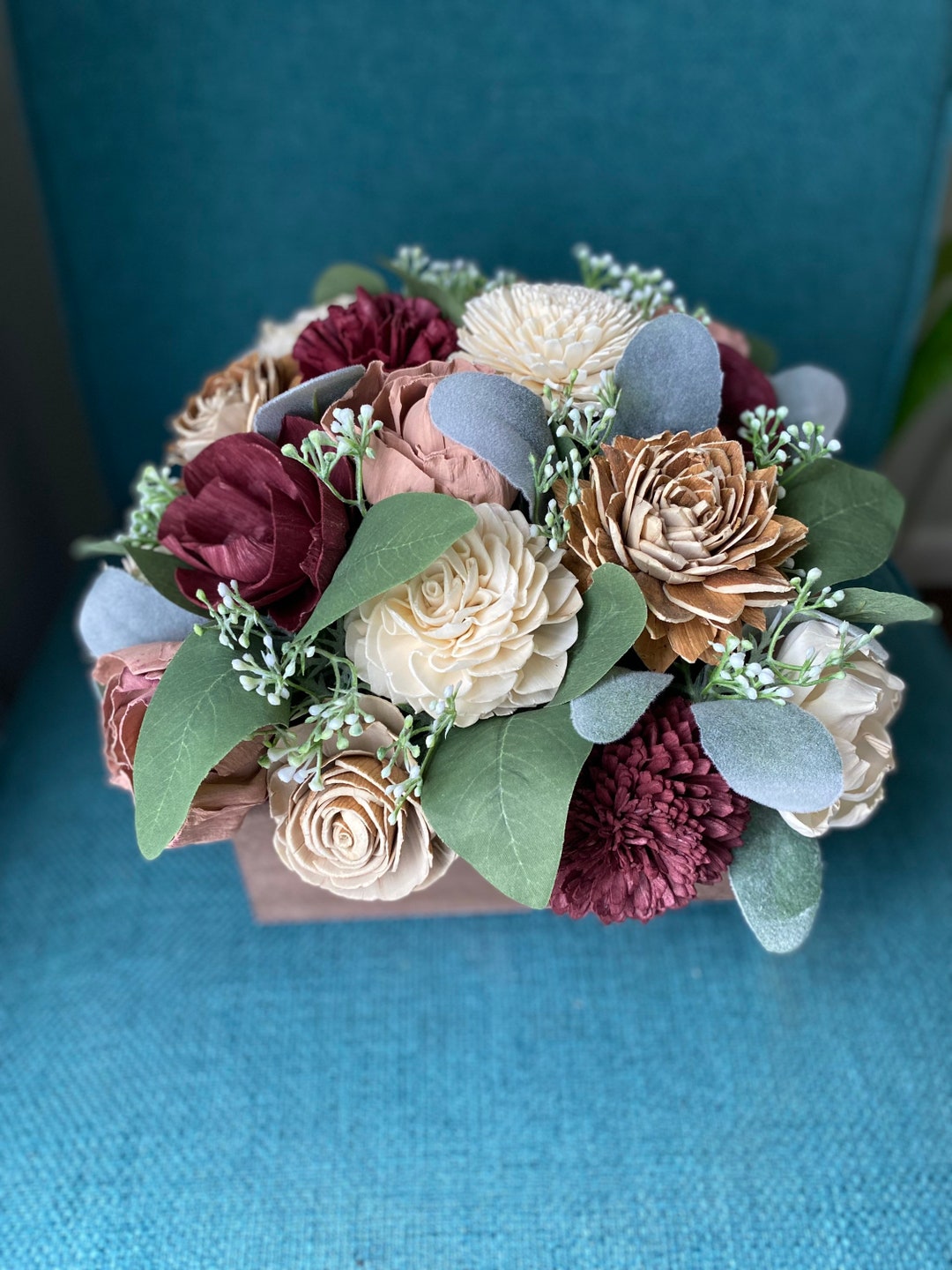 Sola Wood Flower Centerpiece, Wooden Flower Arrangement, Wood Flowers ...