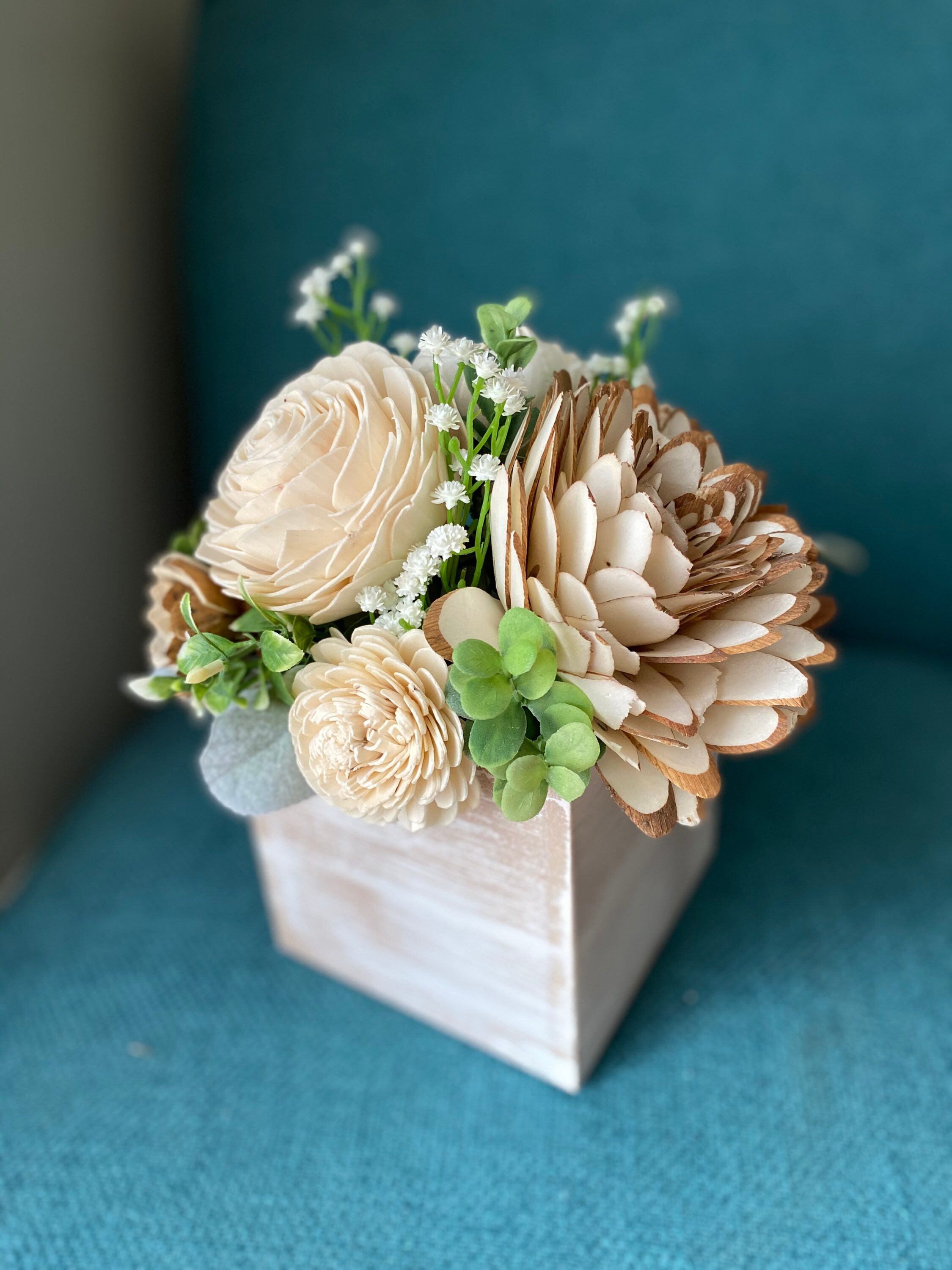 Sola Wood Flower Arrangement, Wooden Flower, Floral Centerpiece ...