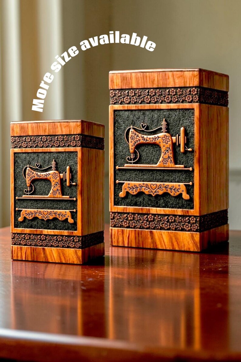 Handcrafted Wooden Sewing Machine Cremation Urn for Ashes ...