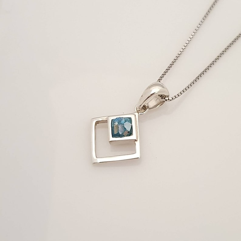 SALE Ancient Roman Glass Sterling Silver Rhombus - Etsy
