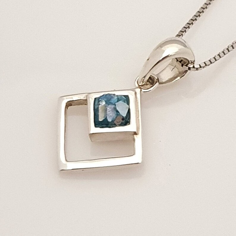 SALE Ancient Roman Glass Sterling Silver Rhombus - Etsy