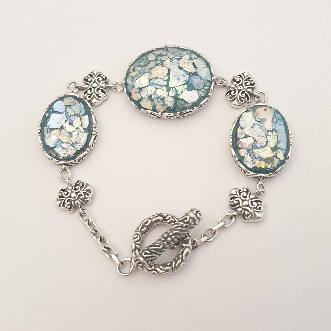 Amazing Roman Glass Silver Bracelet,ancient Roman Glass Bracelet ...