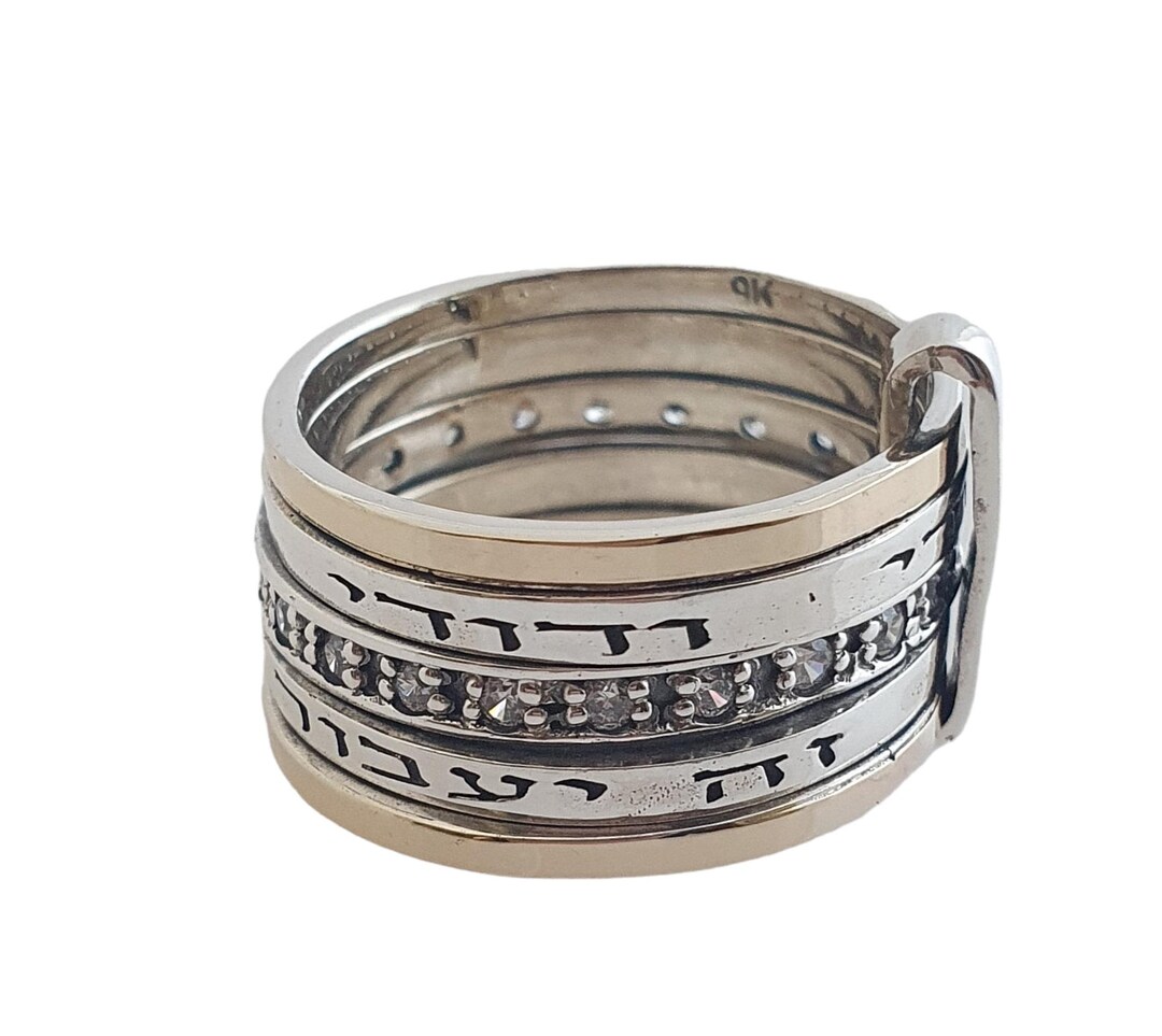 Mystic Ring , Silver and Gold 5 Rings With a Band, Unique Design ...