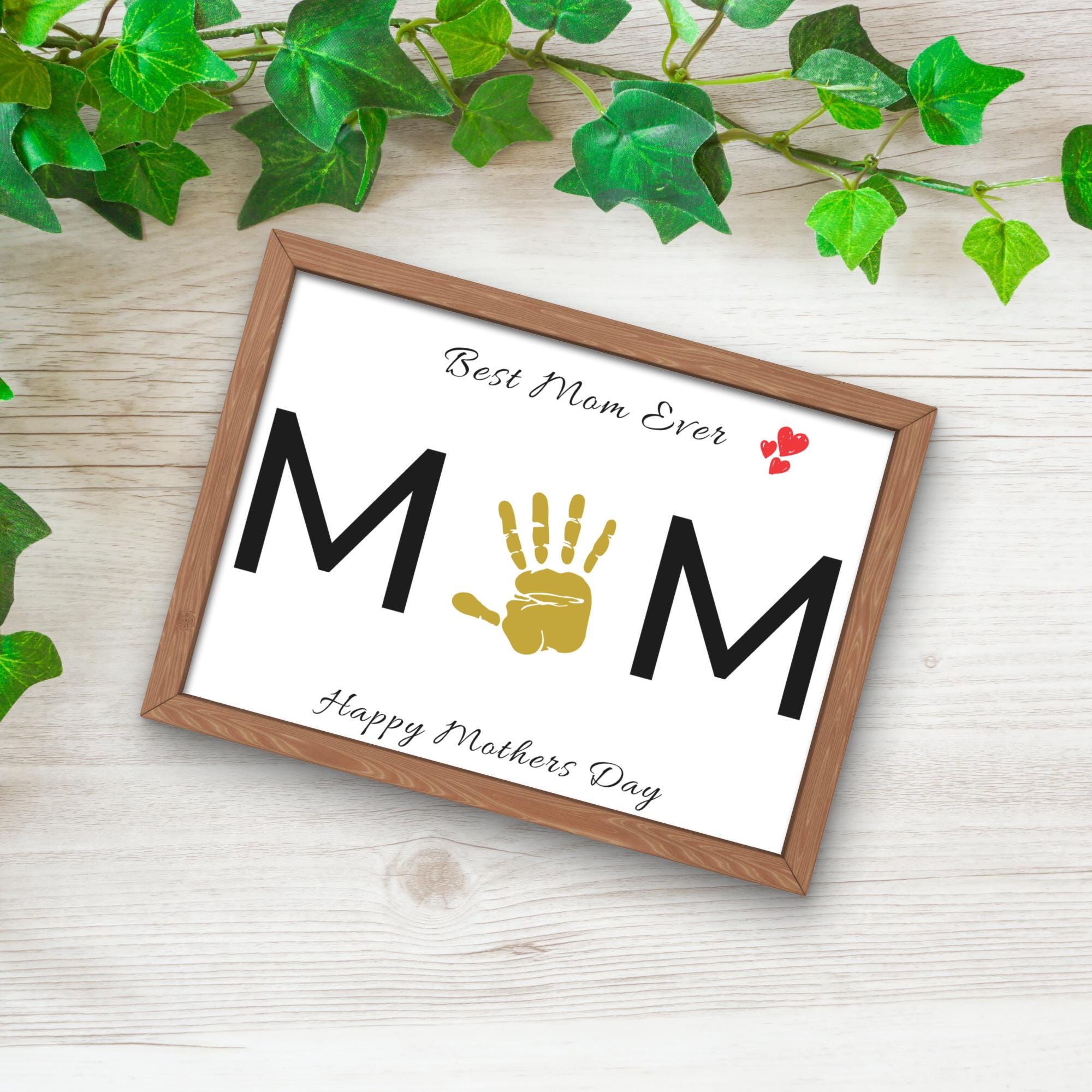 Best Mom Ever Handprint Art Printable, Mothers Day Gift, Personalized ...