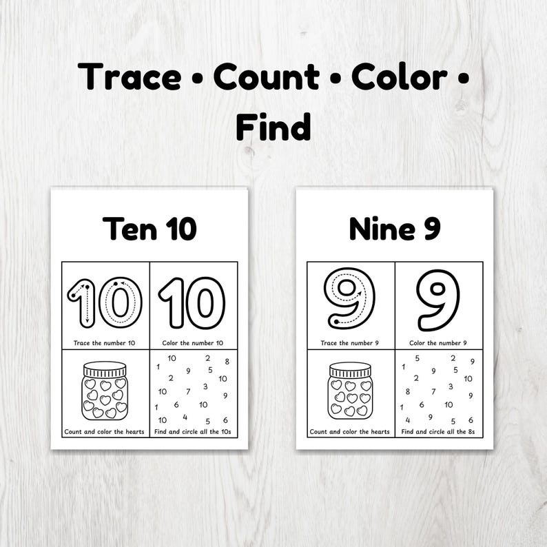 Printable Number Tracing Worksheet for Kindergarten Math, Fun Learning ...