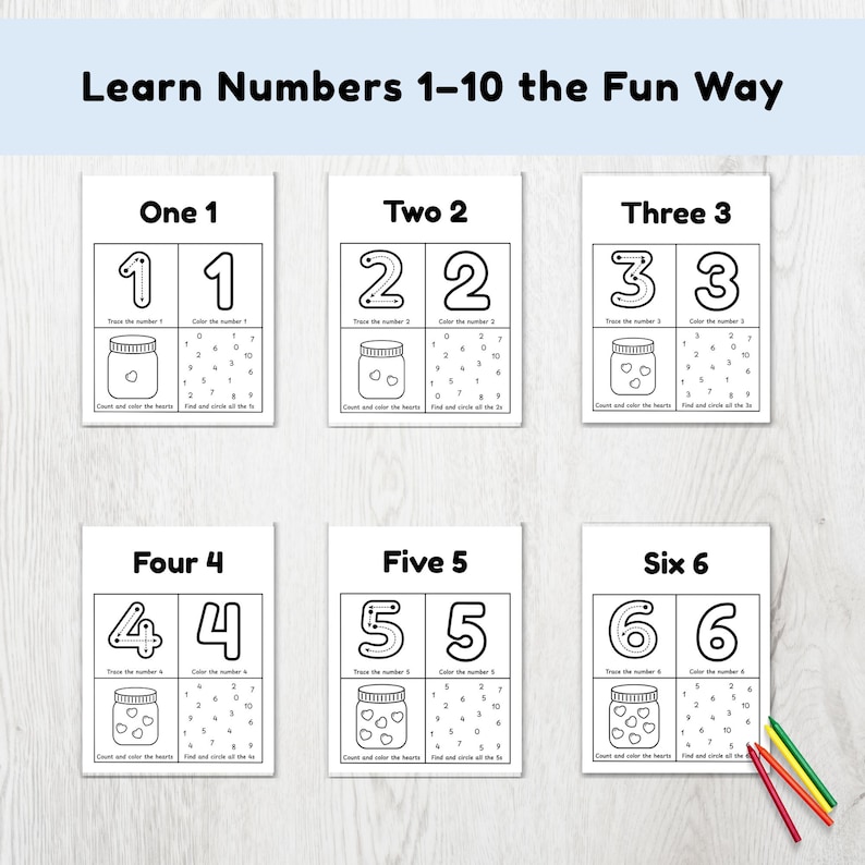 Printable Number Tracing Worksheet for Kindergarten Math, Fun Learning ...