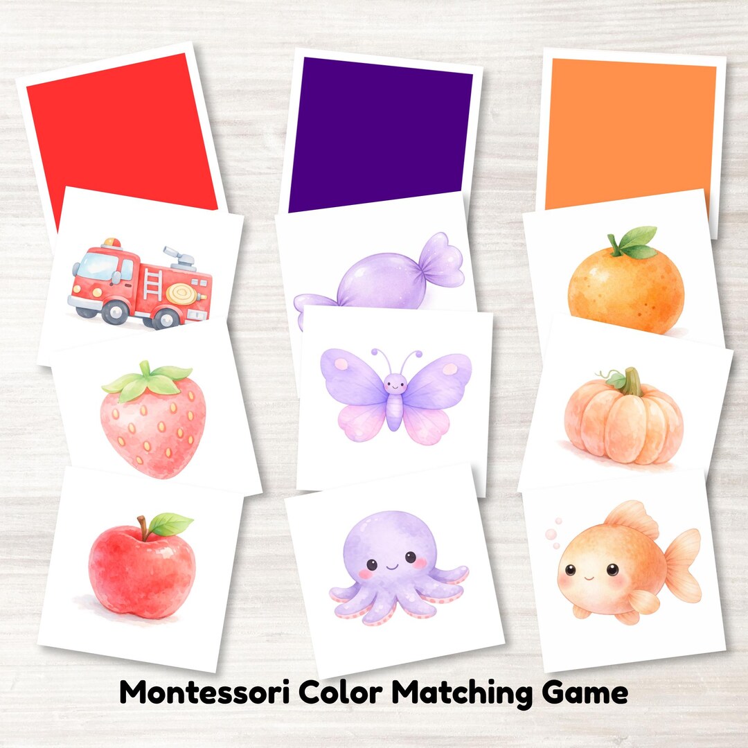 Preschool Activities Bundle Montessori, Engaging Color Matching Game ...