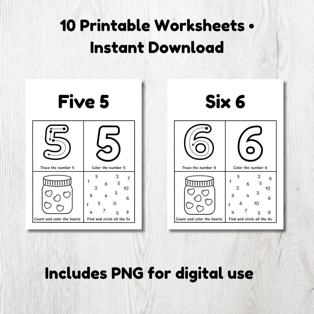 Printable Number Tracing Worksheet for Kindergarten Math, Fun Learning ...