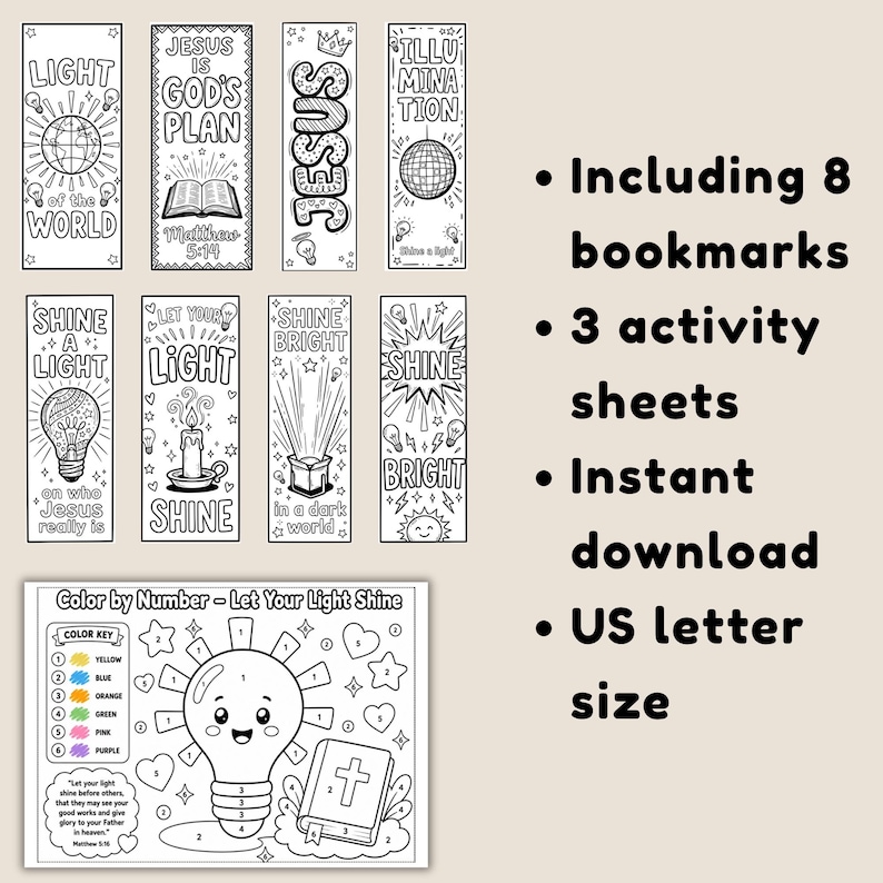 Let Your Light Shine Activity Bundle With Bible Verse Activities - Etsy