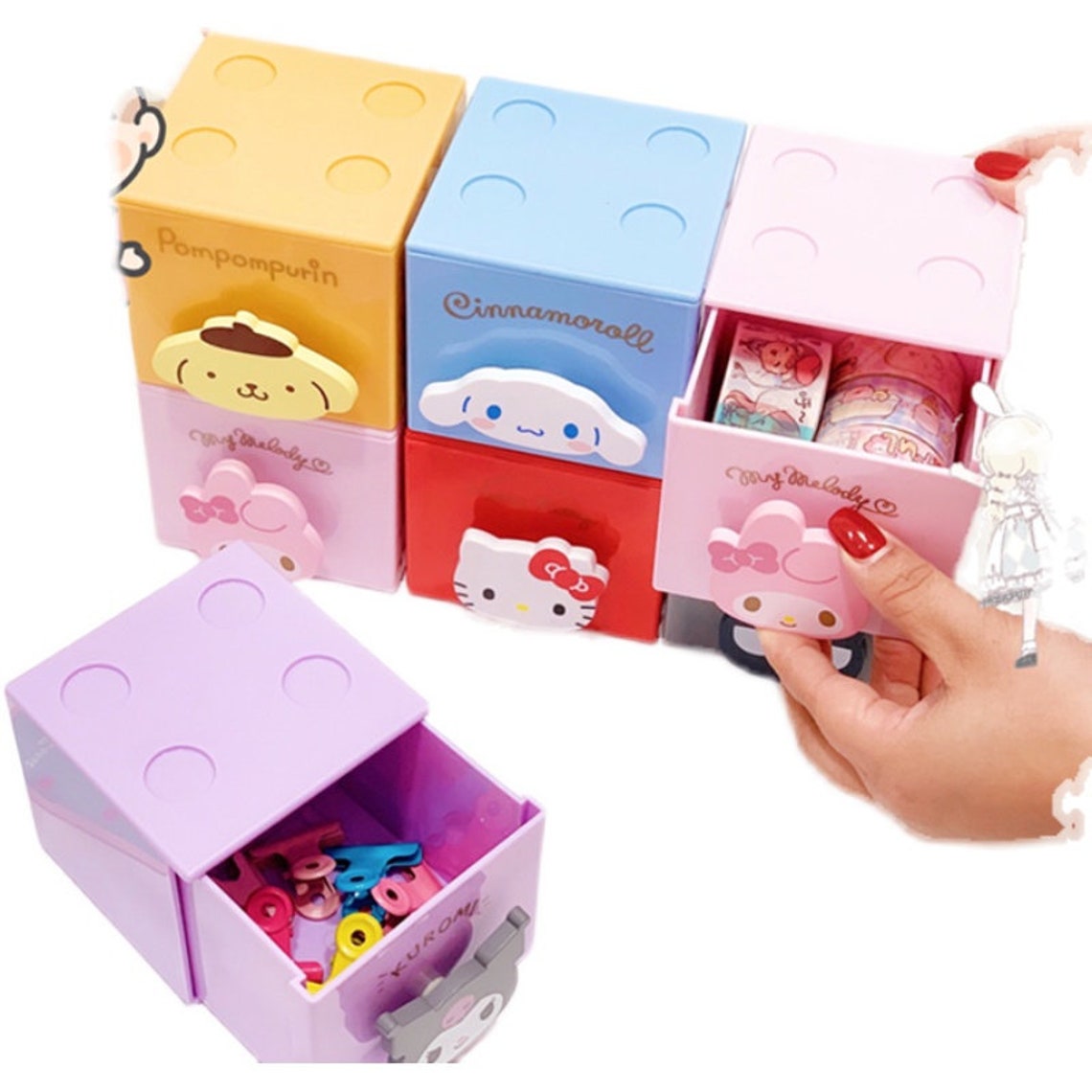 Sanrio Plastic Storage Box Stationery Storage Desk - Etsy