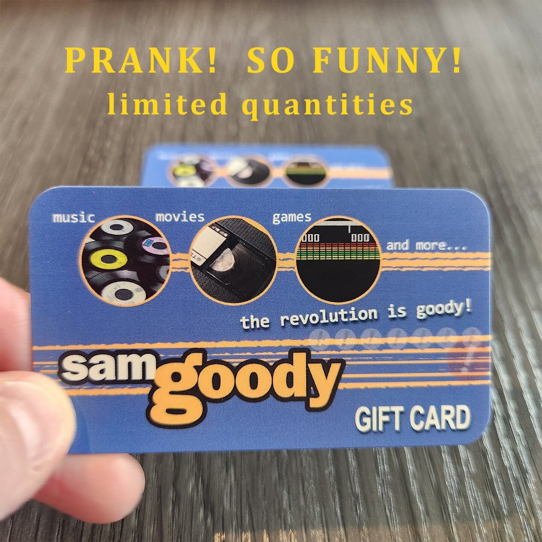 Sam Goody Prank Gag Gift Card - Birthdays Christmas Graduation Gag Gift ...