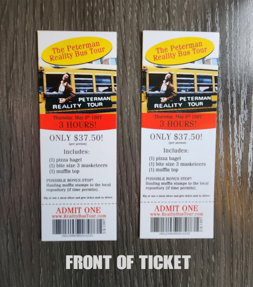 Two Peterman Reality Bus Tour Tickets Seinfeld George Costanza, Parody ...