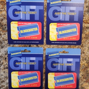 Blockbuster Prank Gag Gift Cards (4), Great for Birthdays Christmas ...