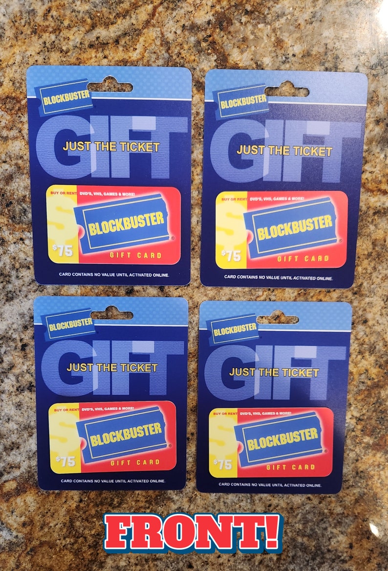 Blockbuster Prank Gag Gift Cards (4), Great for Birthdays Christmas ...