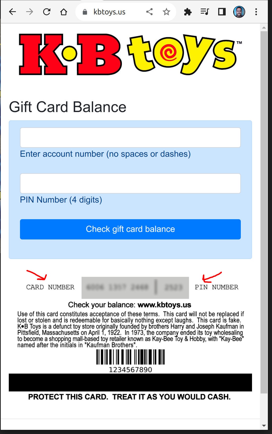 KB Toys Prank Gag Gift Card - Birthdays Christmas Graduation Gag Gift ...